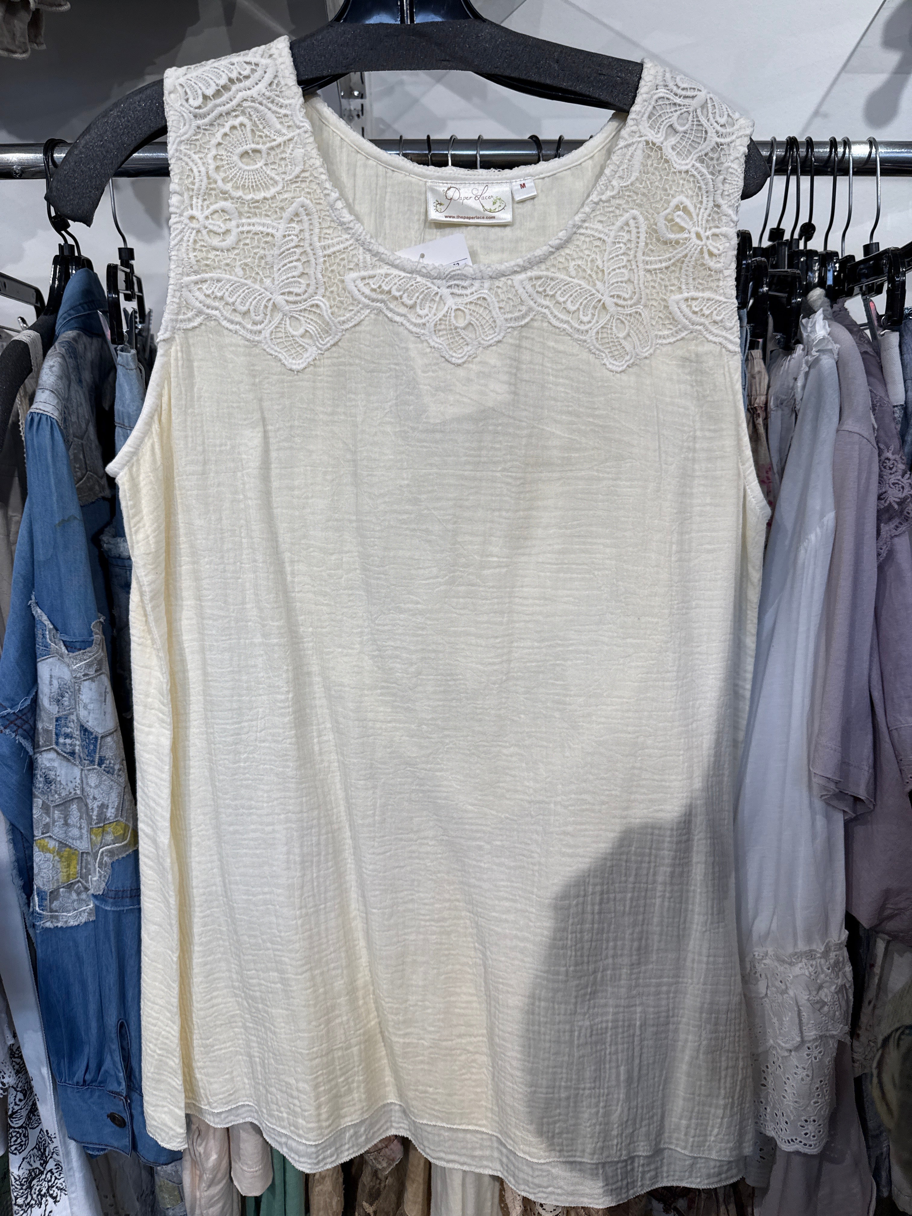 Paper Lace PLP52 OFF EHITE TANK - Pre Order – Felecia Bella