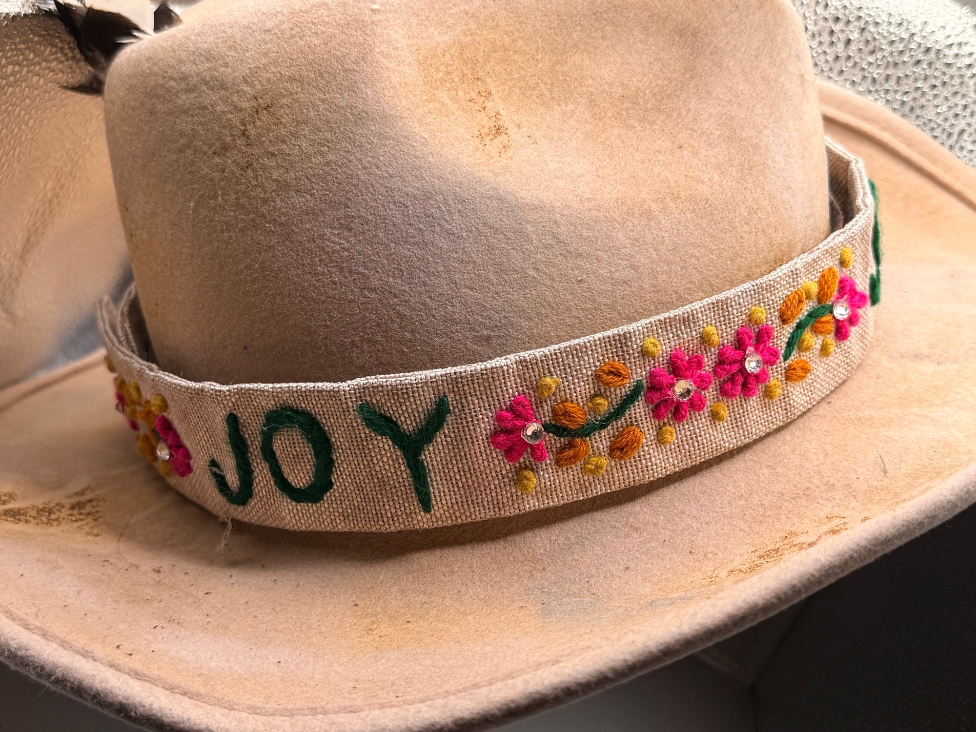 Pre Order A Rare Bird Joy Hat Band - Embroidered Floral Hat Accessory ...