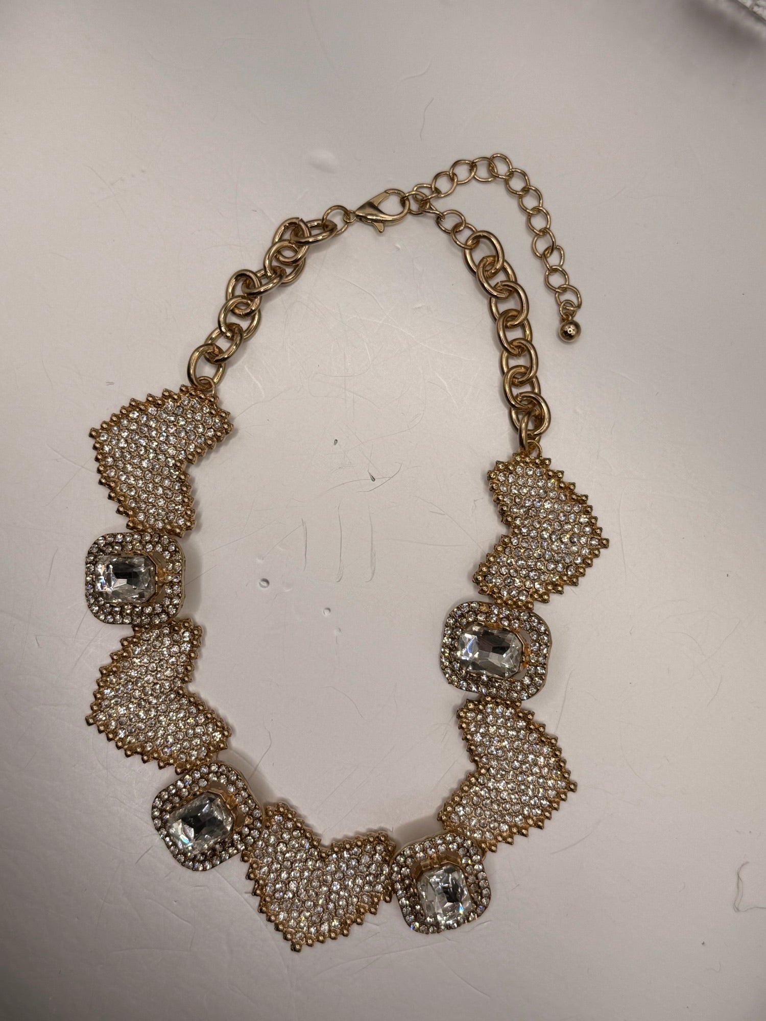 Pre Order Alice Gold Heart Neckless - Luxury Crystal Collar Statement ...