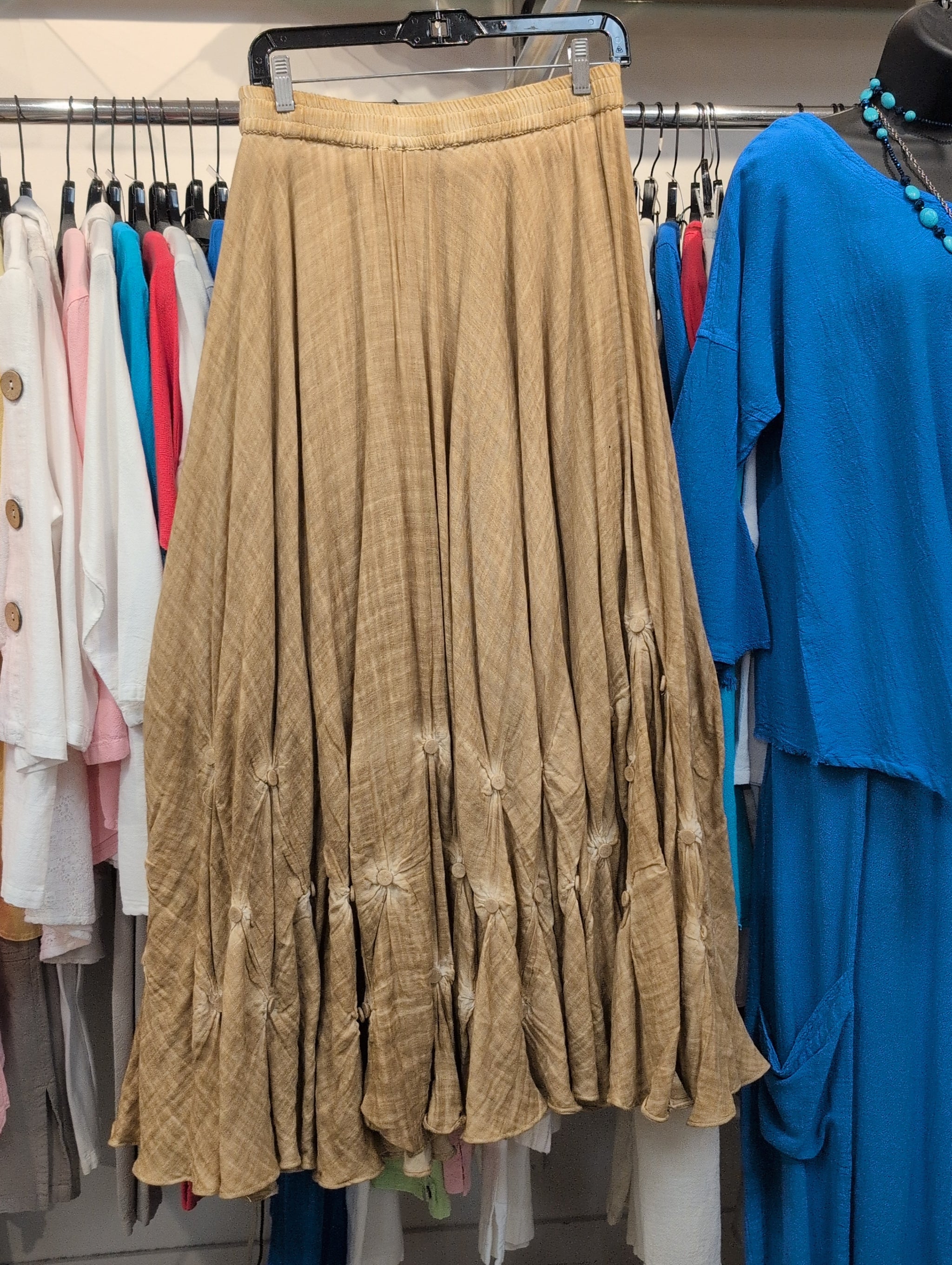 Paper Lace PLR882K T DYE SKIRT - Artisan Boho Skirt – Felecia Bella