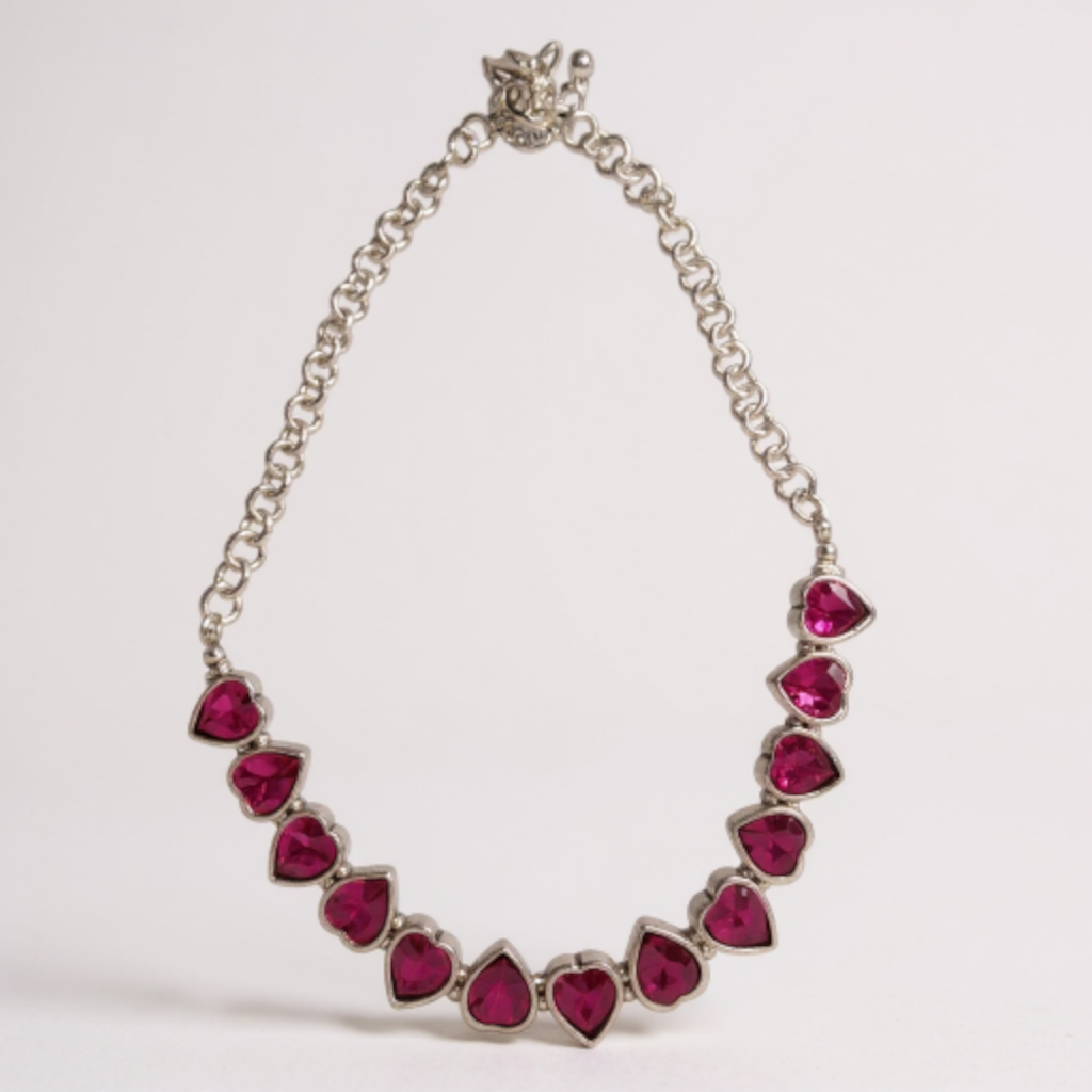 Alice from Dallas Crystal Heart Necklace - Artisan Jewelry – Felecia Bella