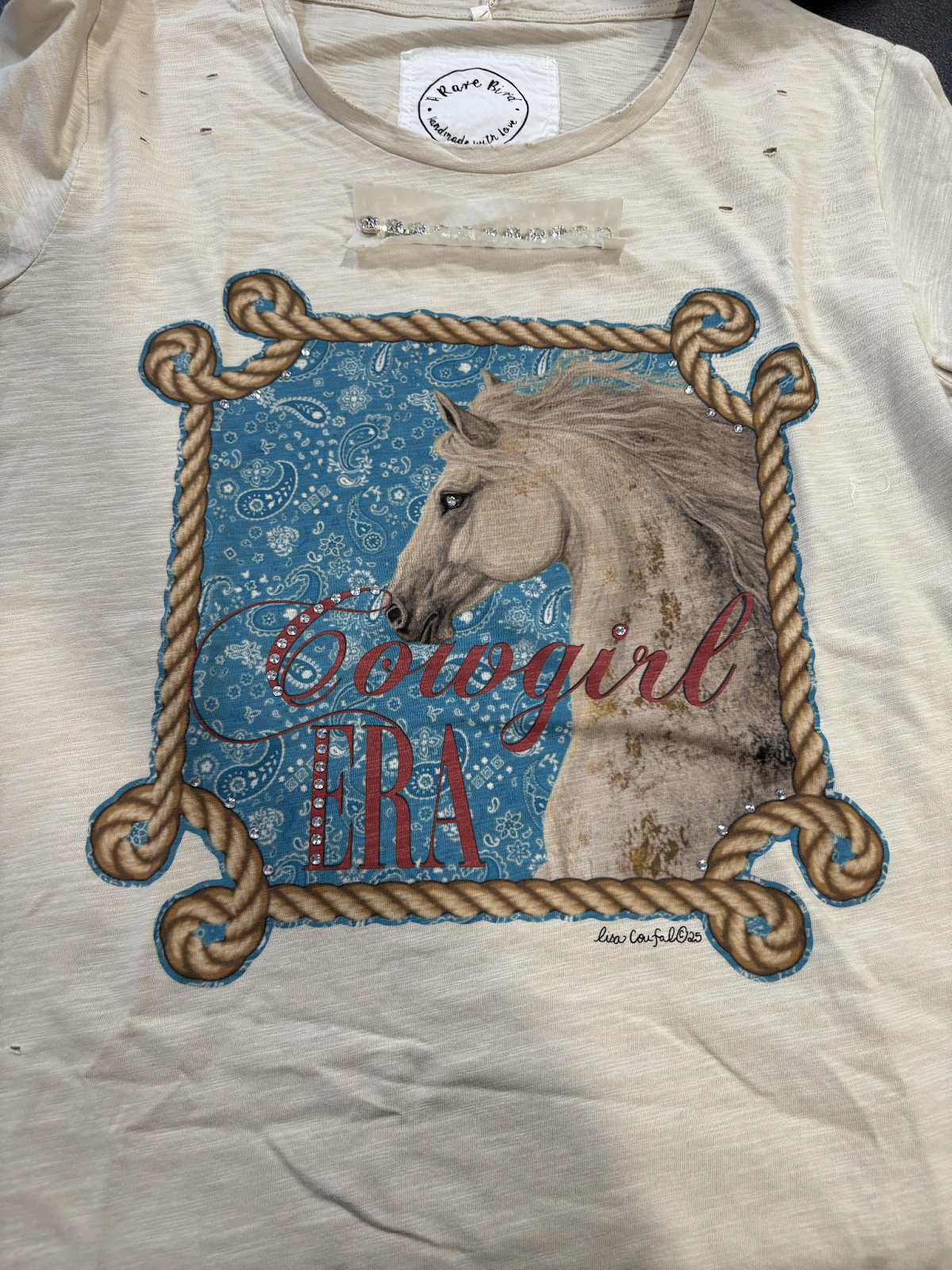 Rare Bird Rhinestone Tee Cowgirl Era - Western Horse Graphic Shirt ...